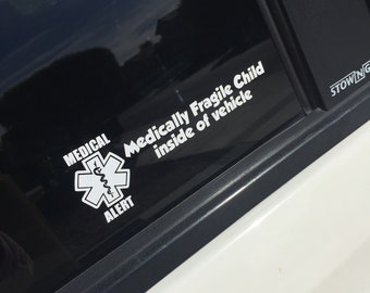 Medical Alert Decal for Car - Etsy
