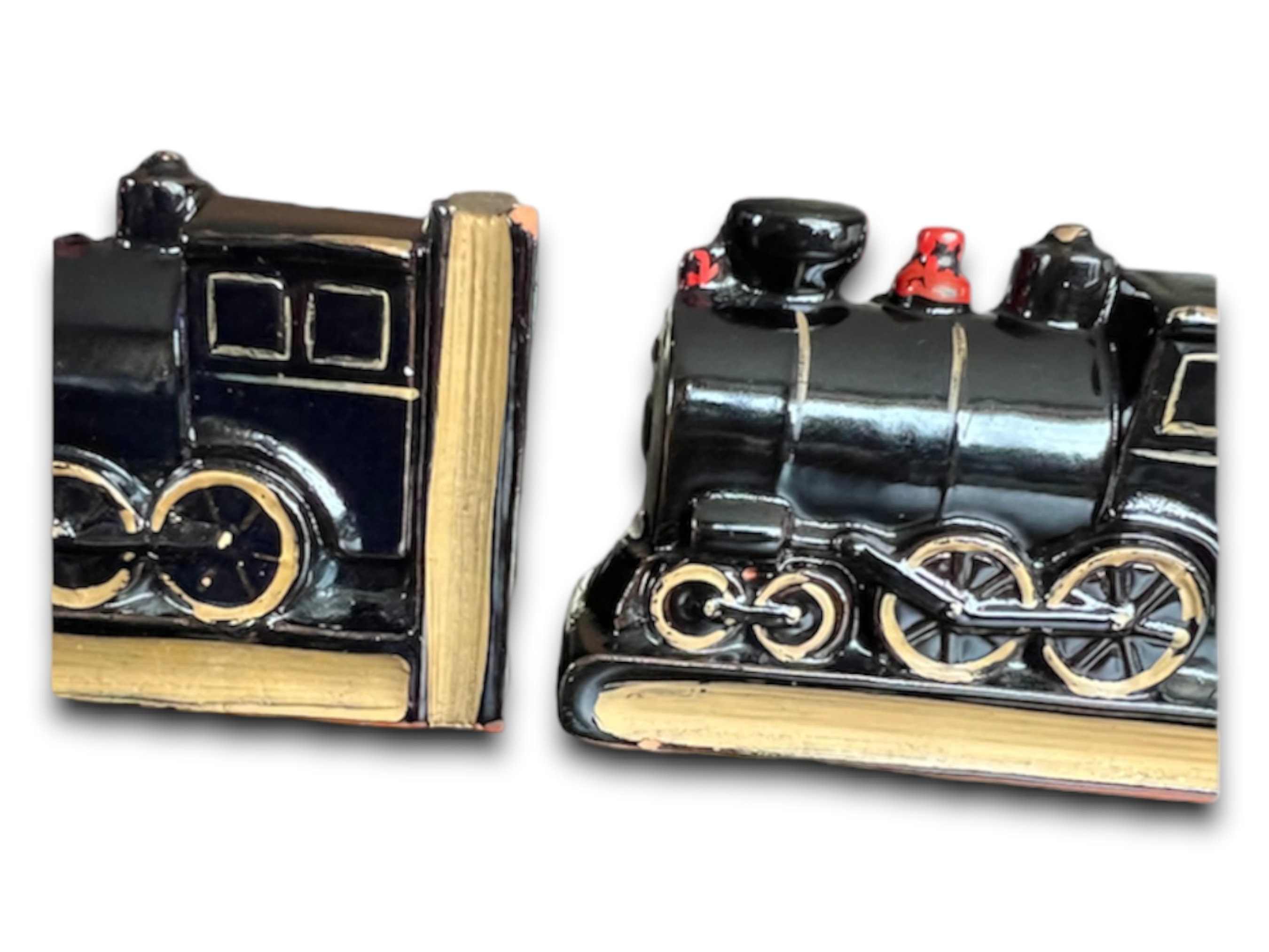 Vintage Locomotive Train Bookends - Etsy