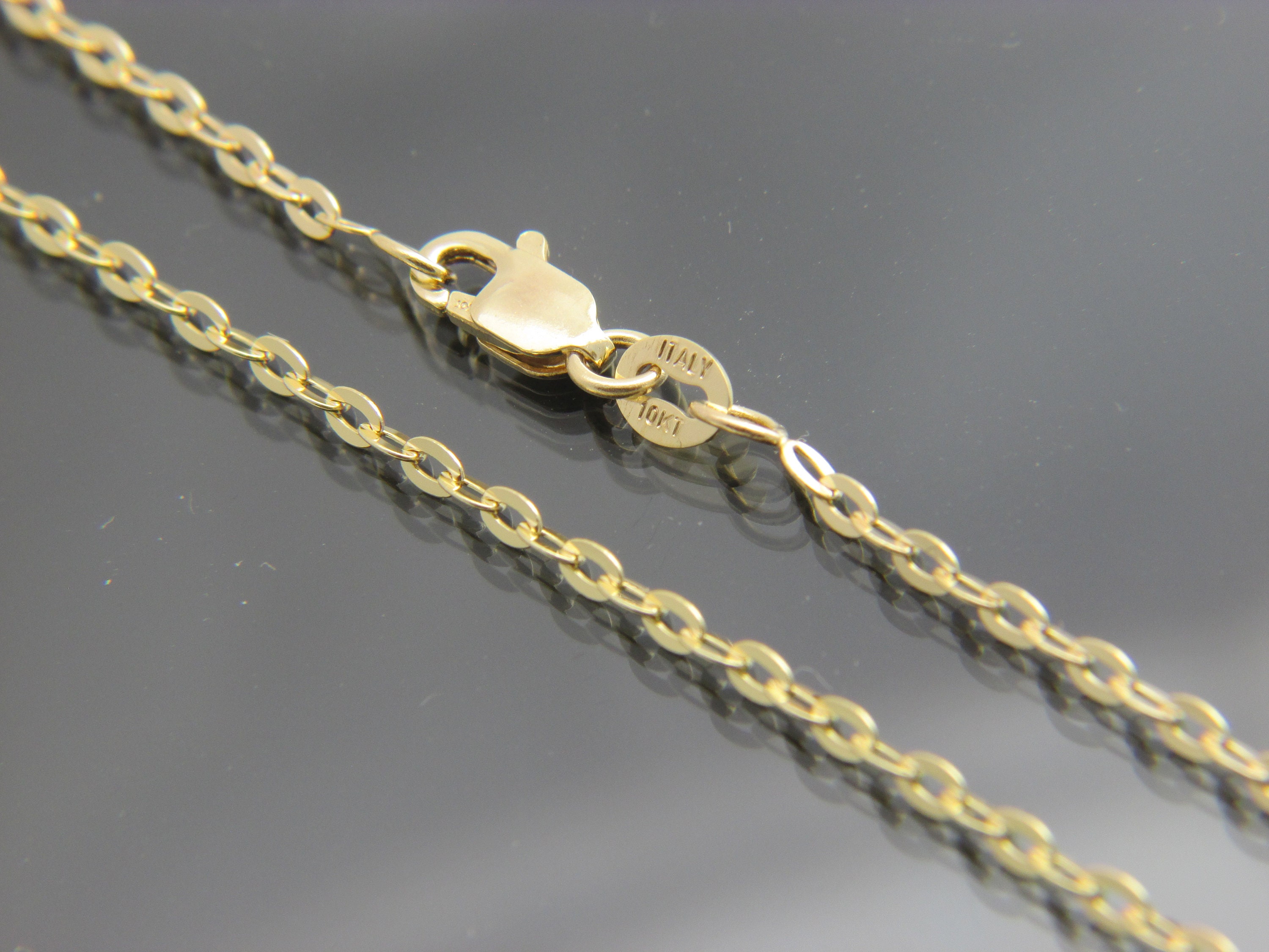 10kt Yellow Gold Cable Link Chain Necklace Pendant Chain | Etsy