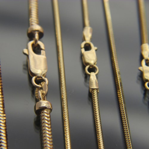 14K Solid Yellow Gold Round Omega Chain Necklace 16 - Etsy