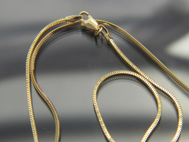 Solid 14k Gold Snake Necklace Chain in 3 Widths in 16",18",20",22",24 ...