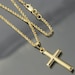 Solid 10k Gold Rope Chain With Cross Pendant Necklace Chain 16",16",20 ...