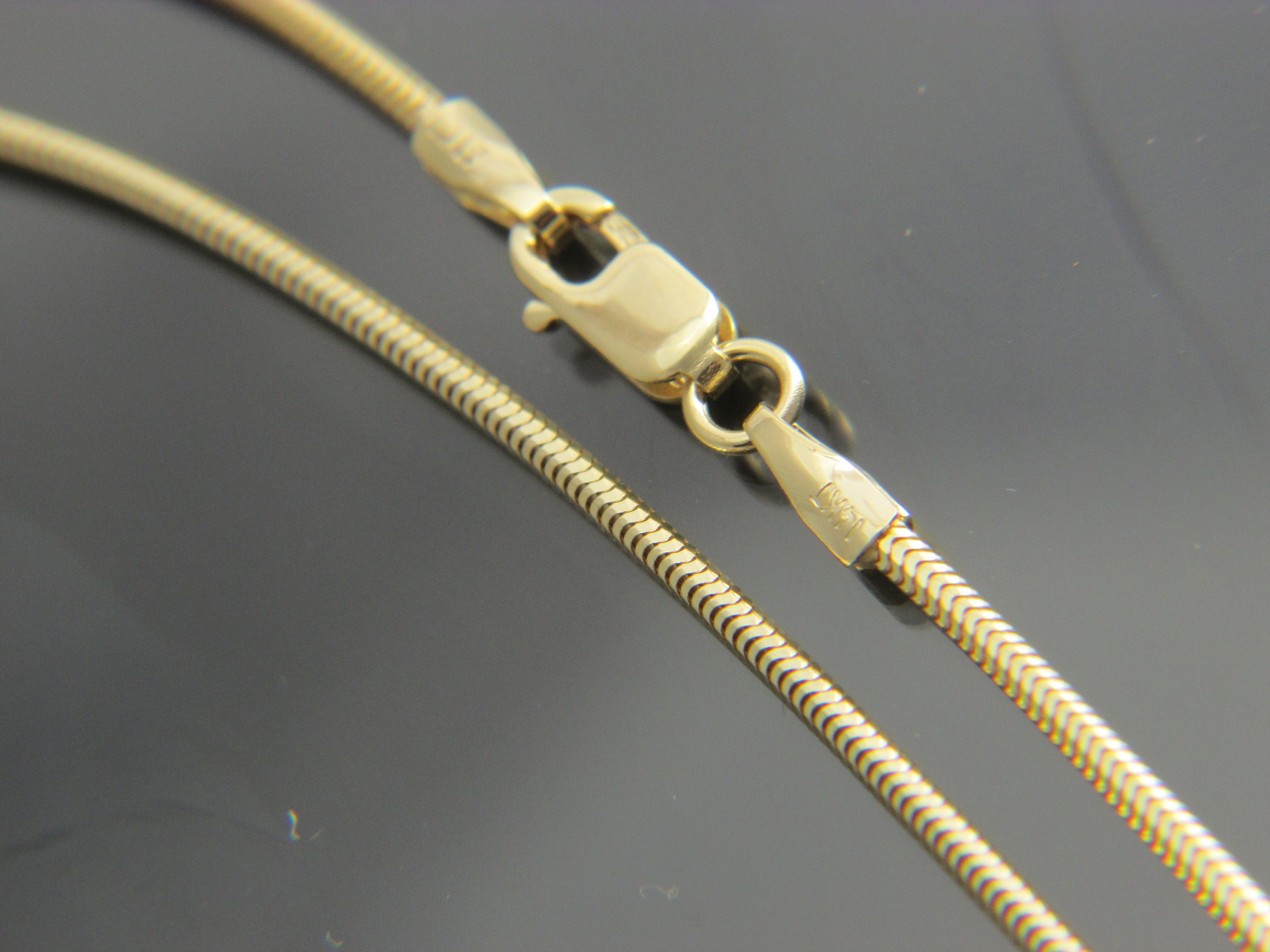 SOLID 14k Gold Snake Necklace Chain in 3 Widths in | Etsy