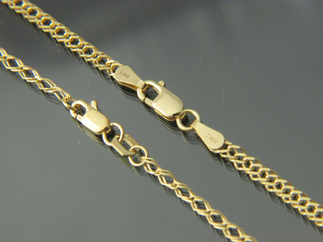 Real 10k Gold ROMBO Chain Necklace 2mm and 2.65mm 16",18",20",22",24" - Etsy
