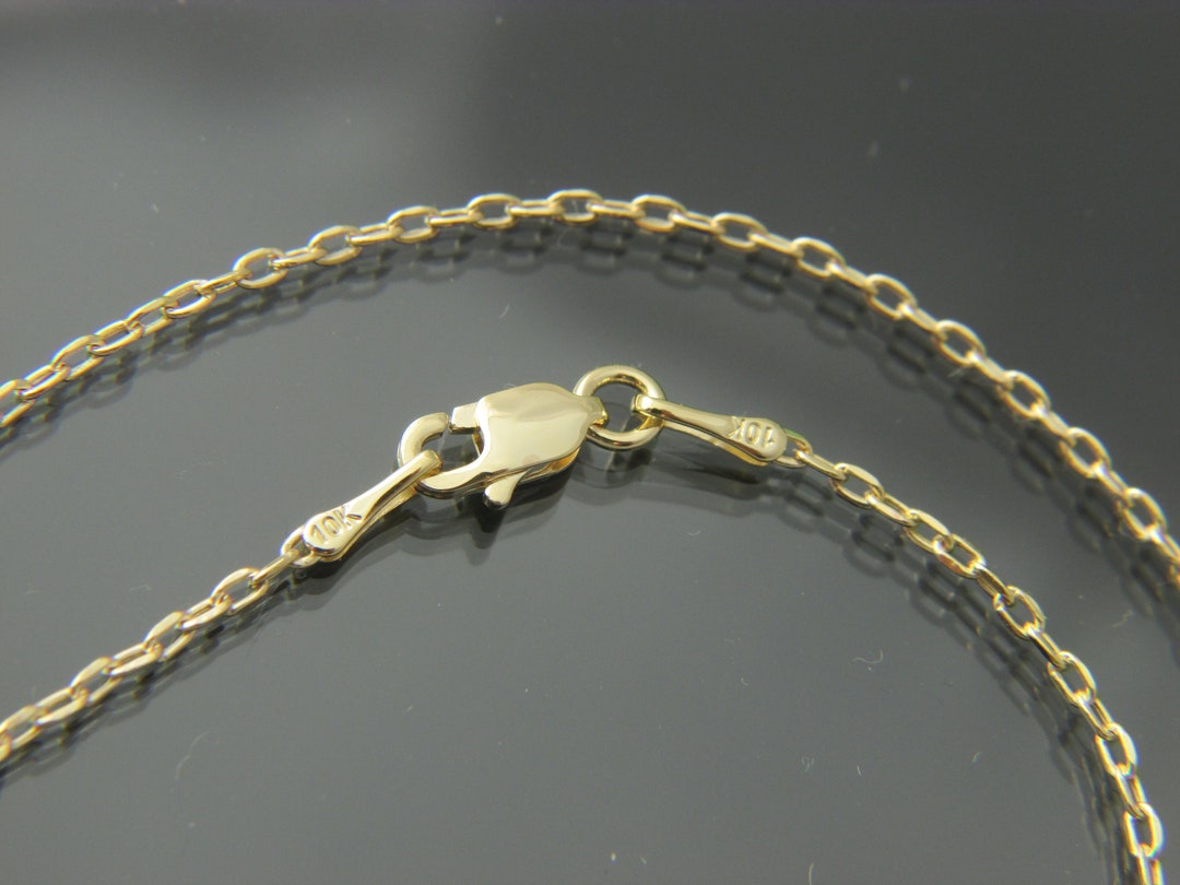 Real 10k Gold 1.5mm Trace Chain With Lobster Clasp - Etsy