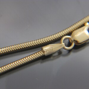 Solid 14k Gold Snake Necklace Chain in 3 Widths in 16",18",20",22",24 ...