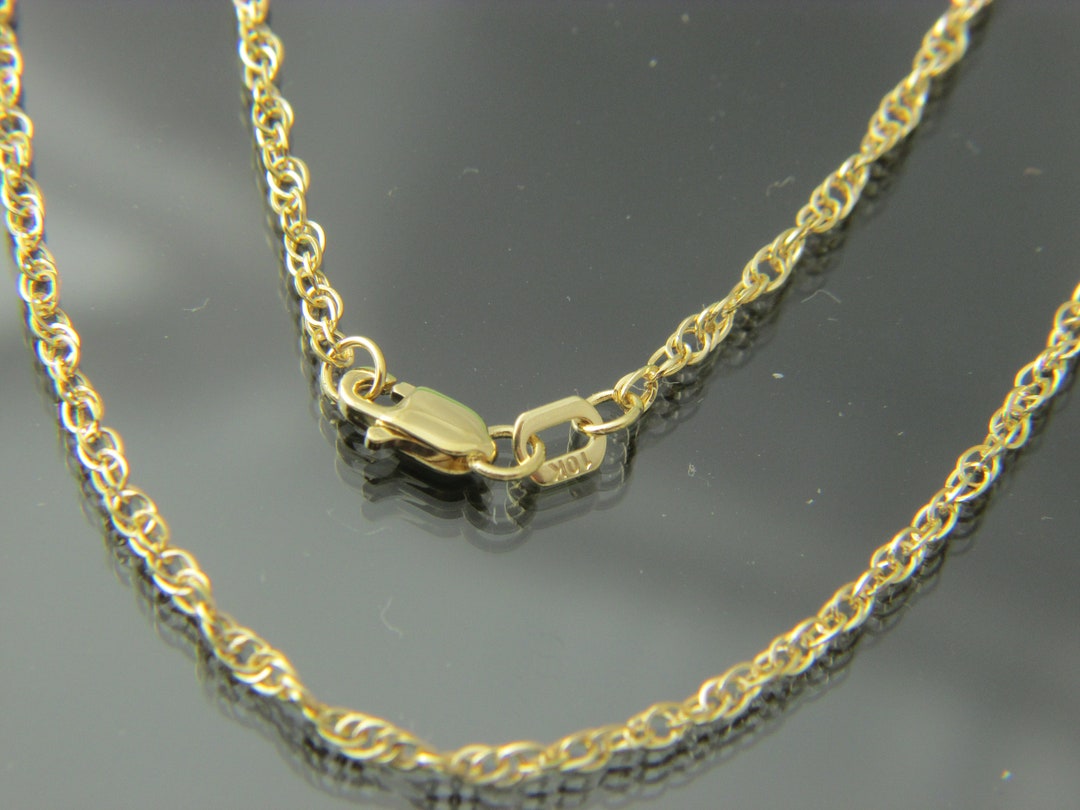10kt Gold 1.75mm Loose Rope Chain Necklace Pendant Chain 16",18",20",22 ...