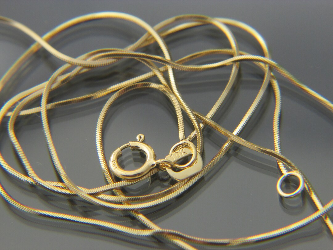 Solid 10k Gold Square Snake Necklace Chain 16",18",20",22",24" - Etsy