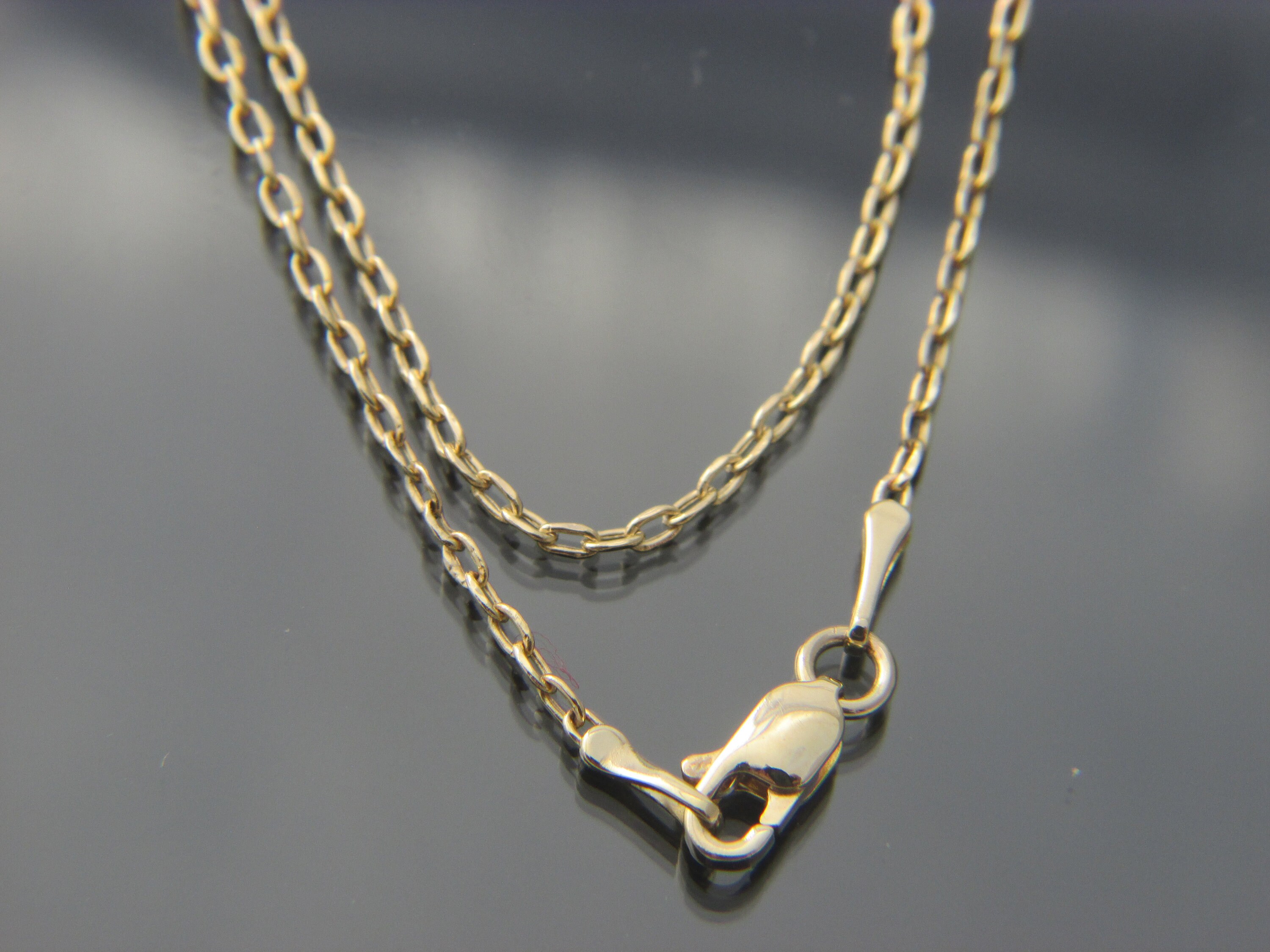 Real 10k Gold 1.5mm Trace Chain With Lobster Clasp - Etsy