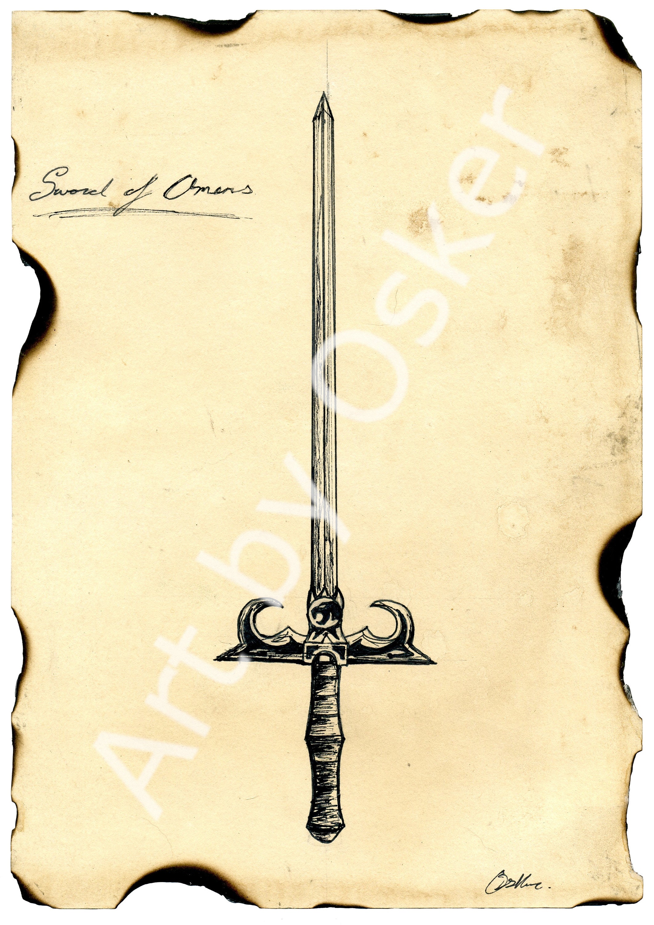 Thundercats Sword of Omens Sketch - Antique Journal Style Print - Etsy.de