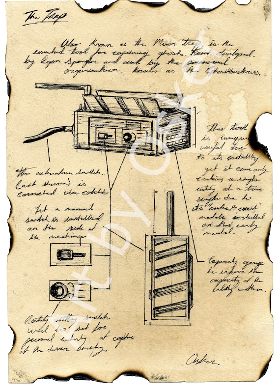 Ghostbusters Trap Drawings