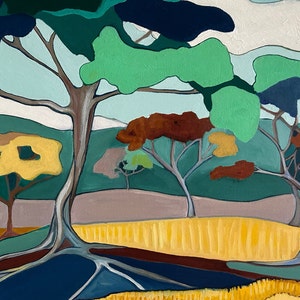 Art Paper Print of a Big Island Hawaii Landscape. Rolling Hills, Kona ...