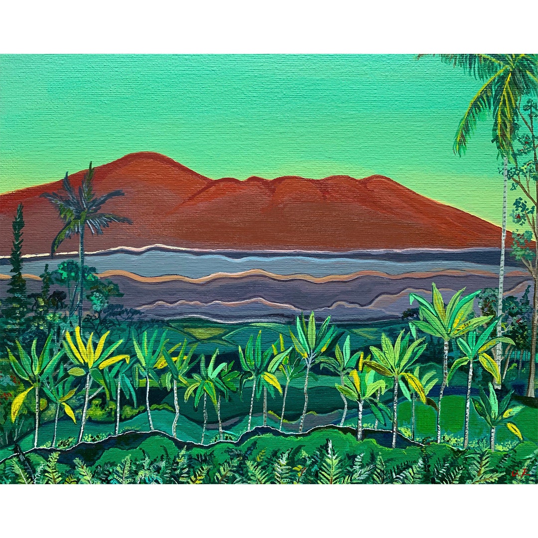 Art Print of Mauna Kea as Seen From Hilo, Hawaii. Hawaii Island, Giclee ...