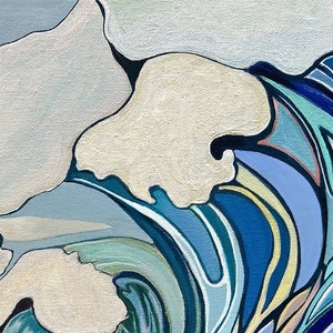 Art Paper Print of a Breaking Ocean Wave. Bold Colorful Art Prints From ...