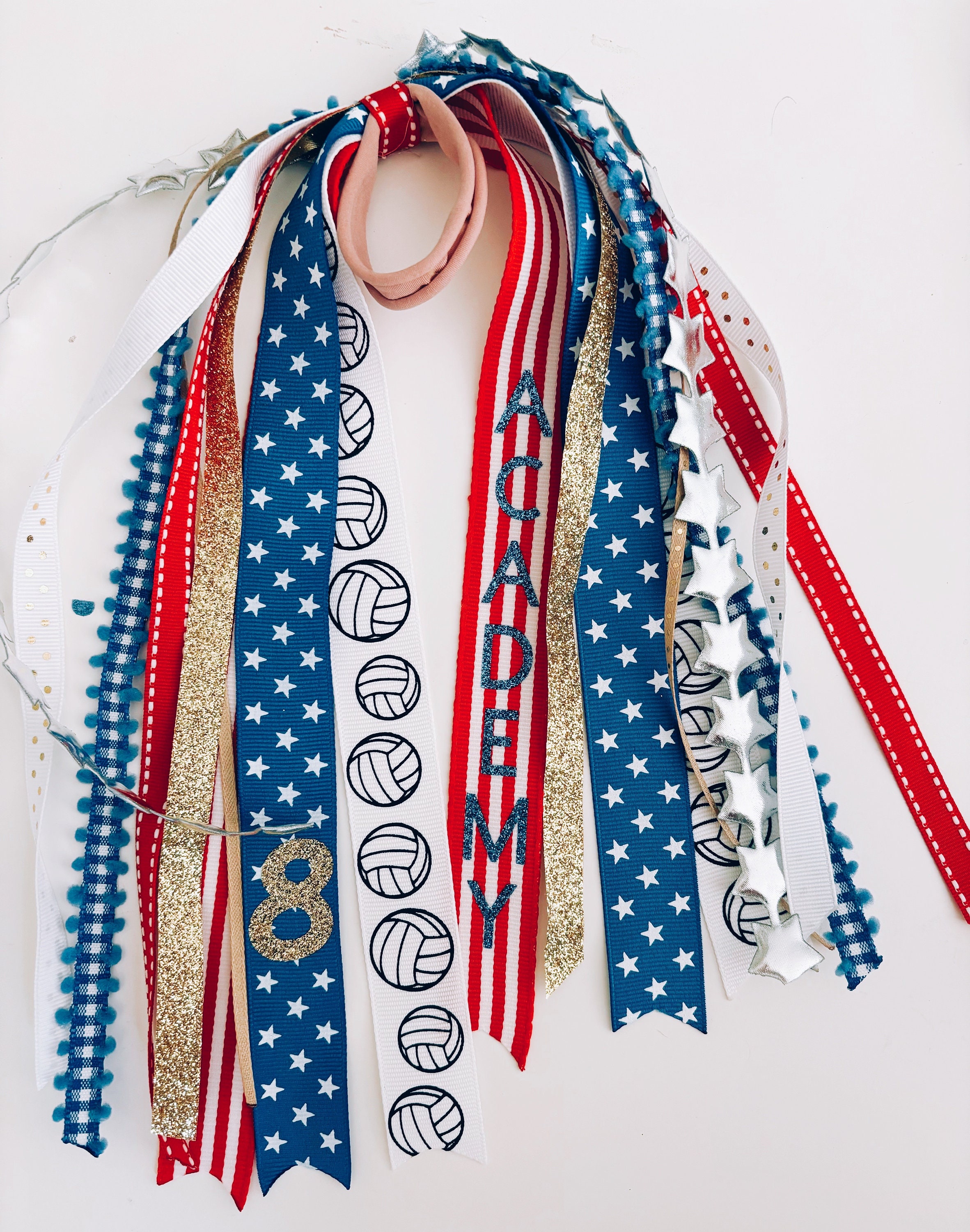 TEAM USA Streamer Hair Bow Pony-o - Etsy