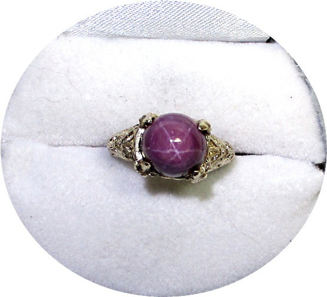 Ring Star RUBY Natural cab. Cut 5.10 Carat Vintage - Etsy