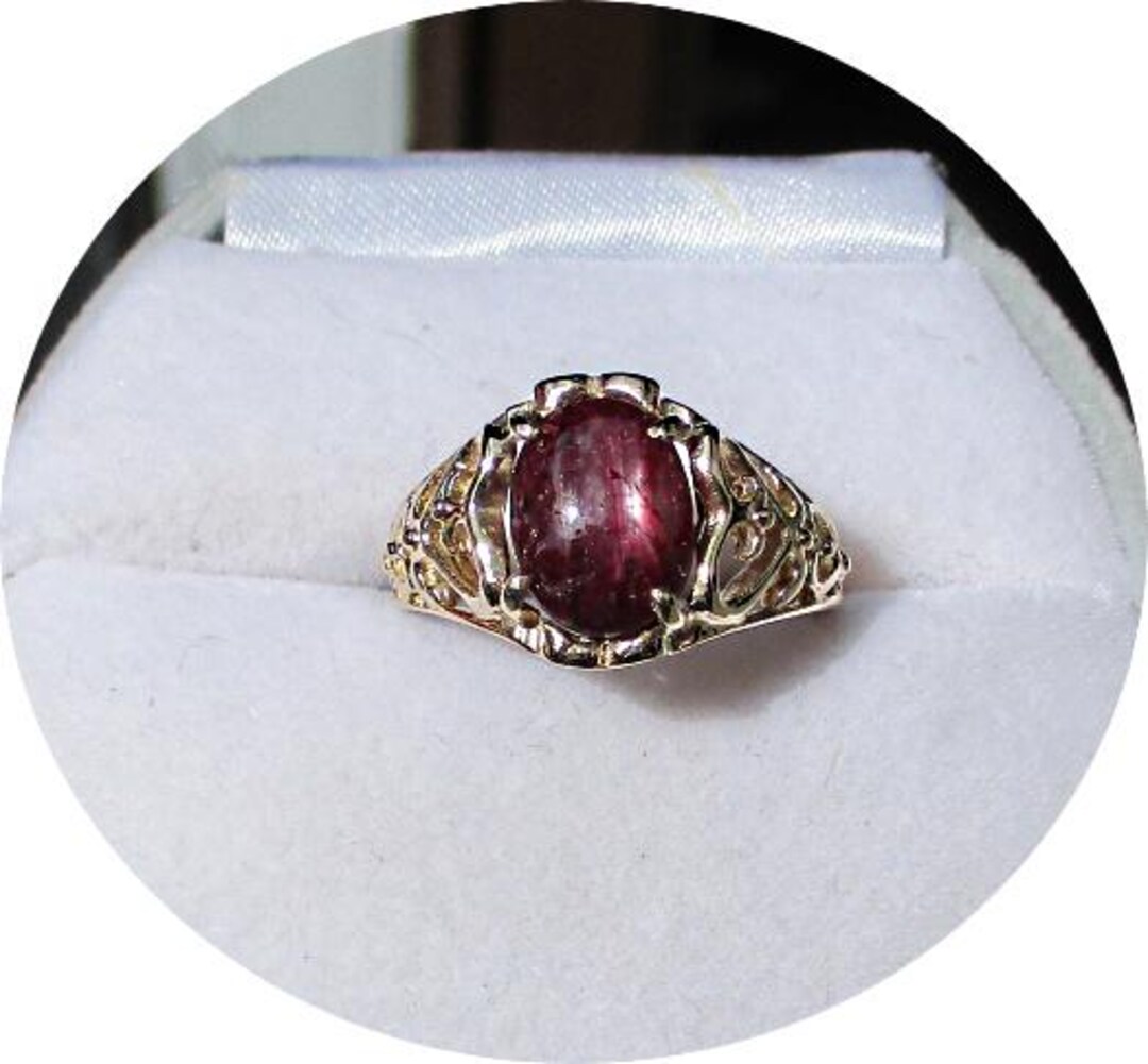 STAR RUBY Ring - 14k Solid Yellow Gold - Six Pointed Star – Vintage ...