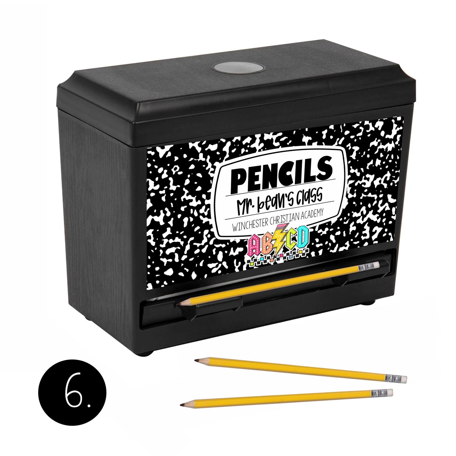 Personalized Teacher Pencil Dispenser Decal Digital Download - Print ...