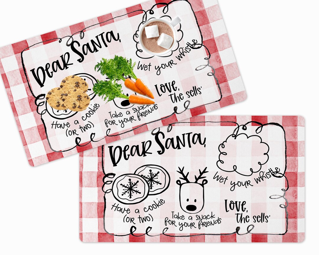 Personalized Santa Cookies and Milk Mat, Reindeer Food, Milk and ...