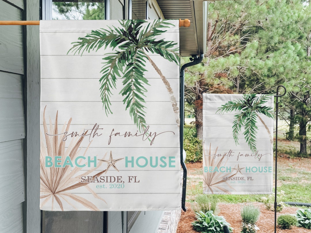 Personalized Beach House Flag, Personalized House Flag, Beach Cottage ...