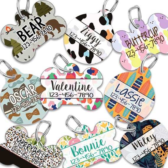 Personalized Pet Tag Double Sided Pet Tag Personalized Dog Bone ID Tag Personalized Pet Tag Dog Tag Custom Pet Gift Pet Supplies Made in USA Etsy