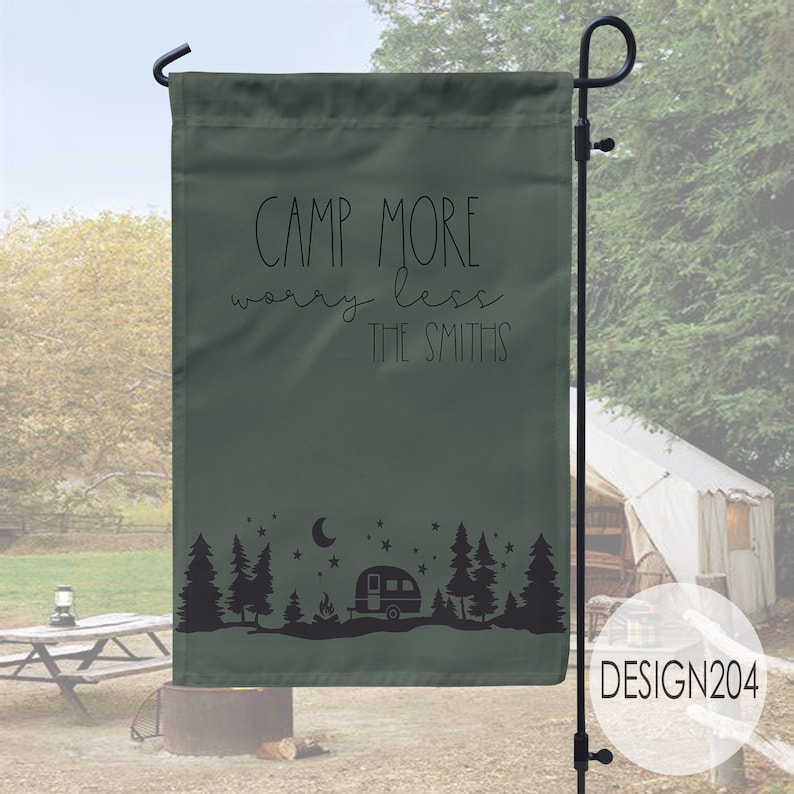Personalized Campsite Flag Happy Camper RV Garden Flag - Etsy