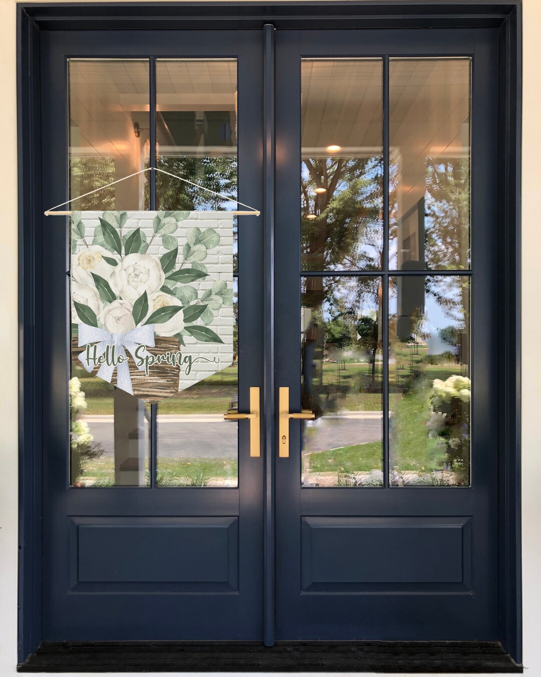 Spring Front Door Hanger, Personalized Farmhouse Decor, Personalized ...