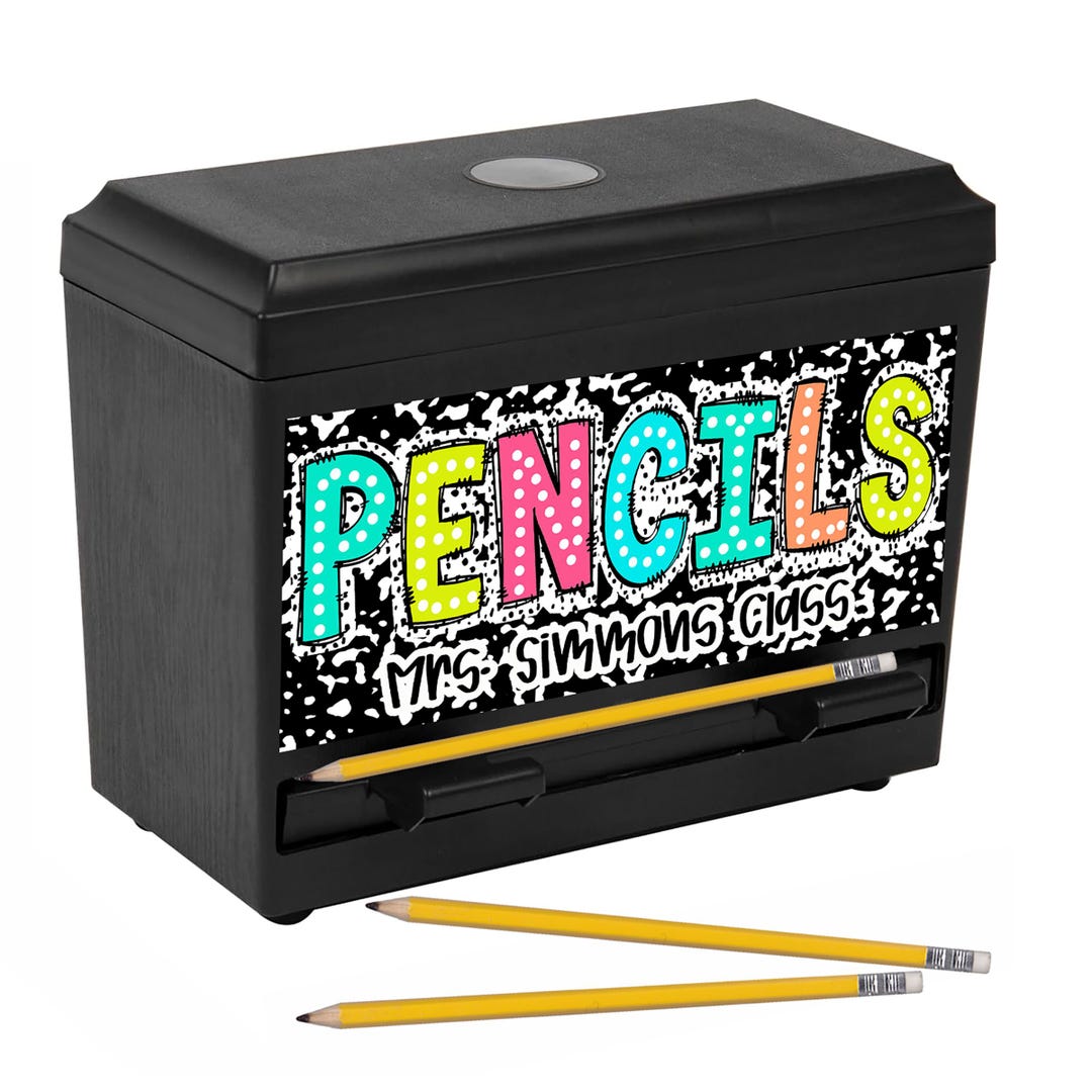 Personalized Teacher Pencil Dispenser Decal: Custom Label (dispenser ...