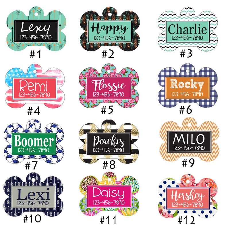 Pet ID Tag-new Large Pet Tag 2x 1.25bone Tag. - Etsy