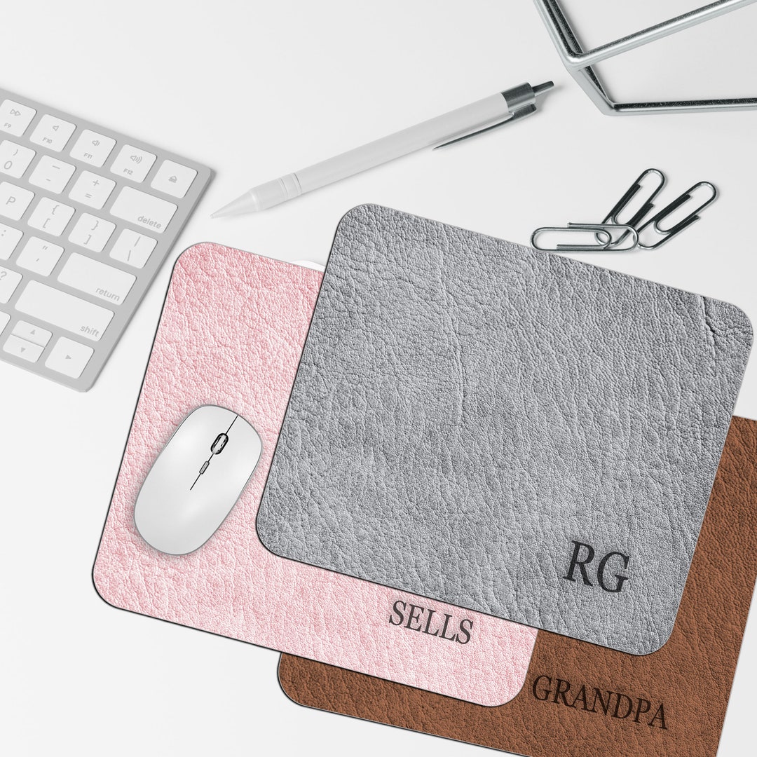 Personalized Faux Leather Mouse Pad faux Leather Desk Accessory ...