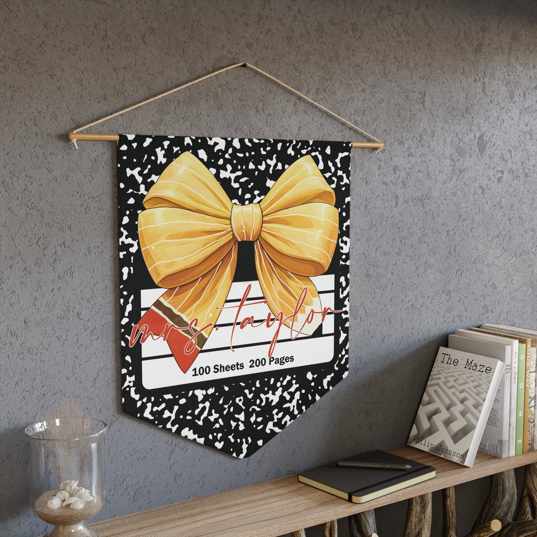 Coquette Teacher Classroom Flag, Custom Door Hanger, Personalized Door ...