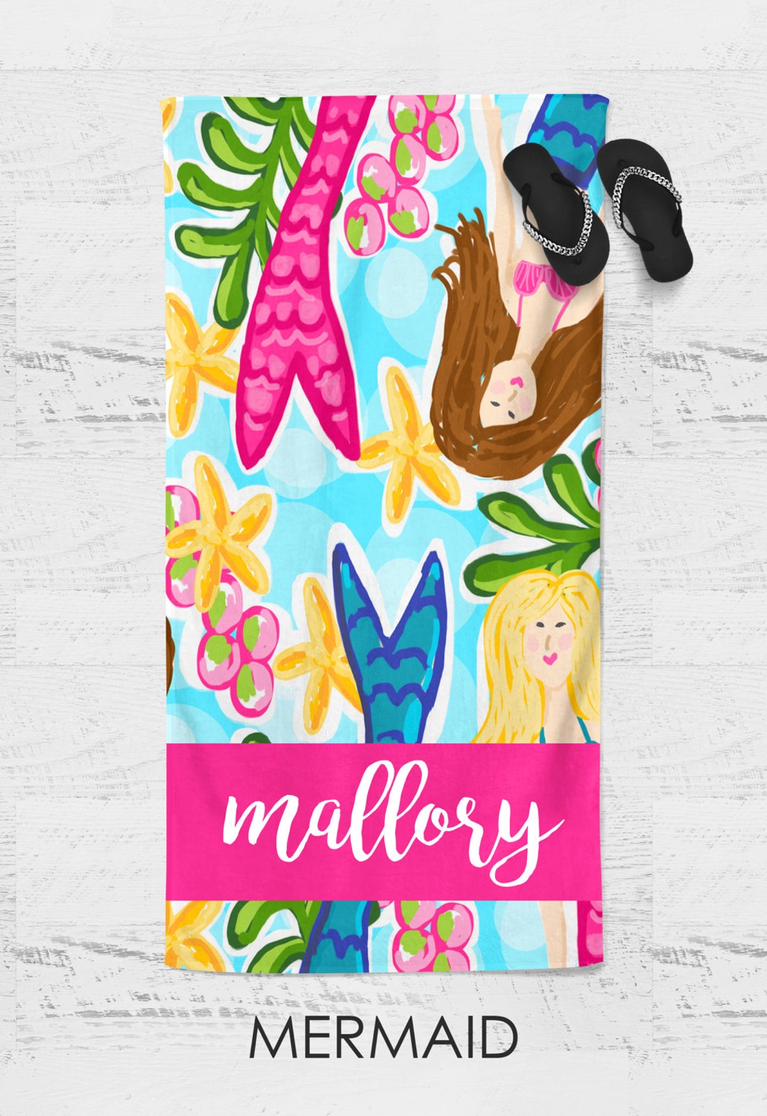 Personalized Beach Towel Preppy Beach Towel Personalized - Etsy