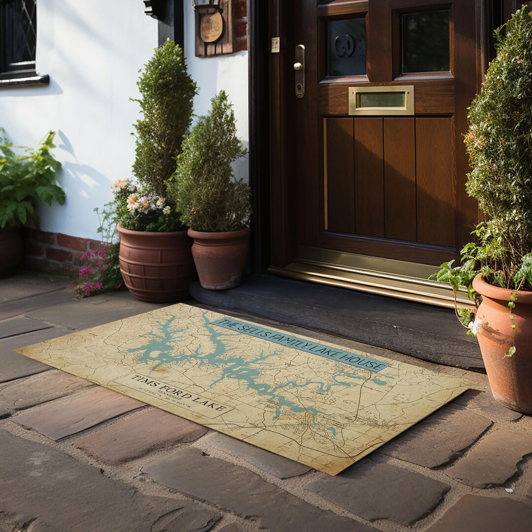 Custom Lake Map Doormat: Personalized Lake House Decor - Etsy