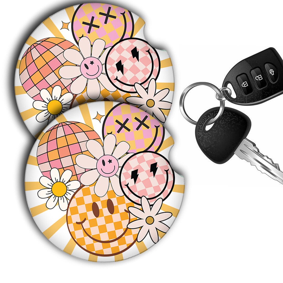Car Coasters, Set of 2 Coasters, Cute Car Accessories, Retro Car ...