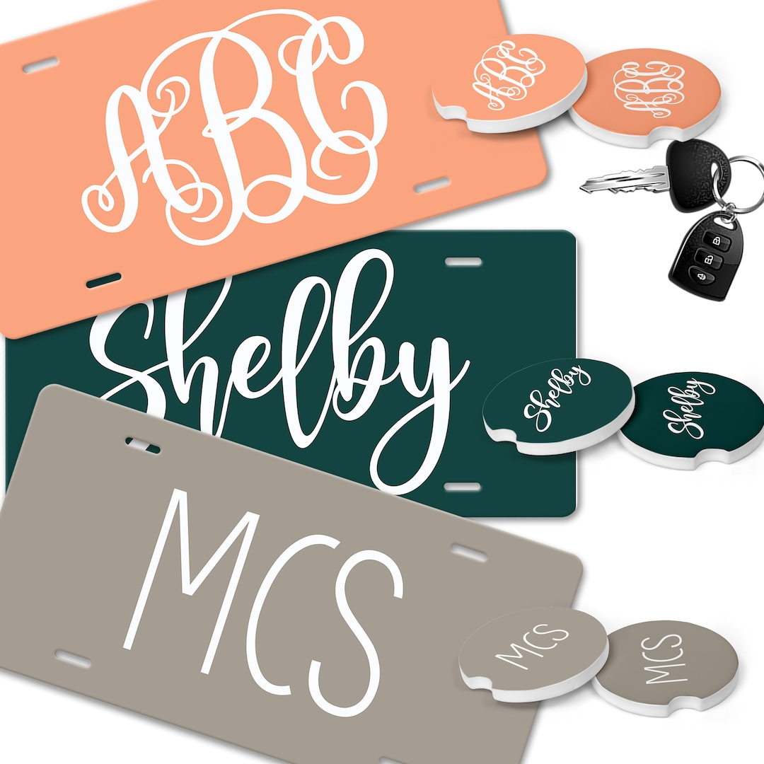 Personalized Car Tag ONLY Custom License Plate-monogram Car - Etsy