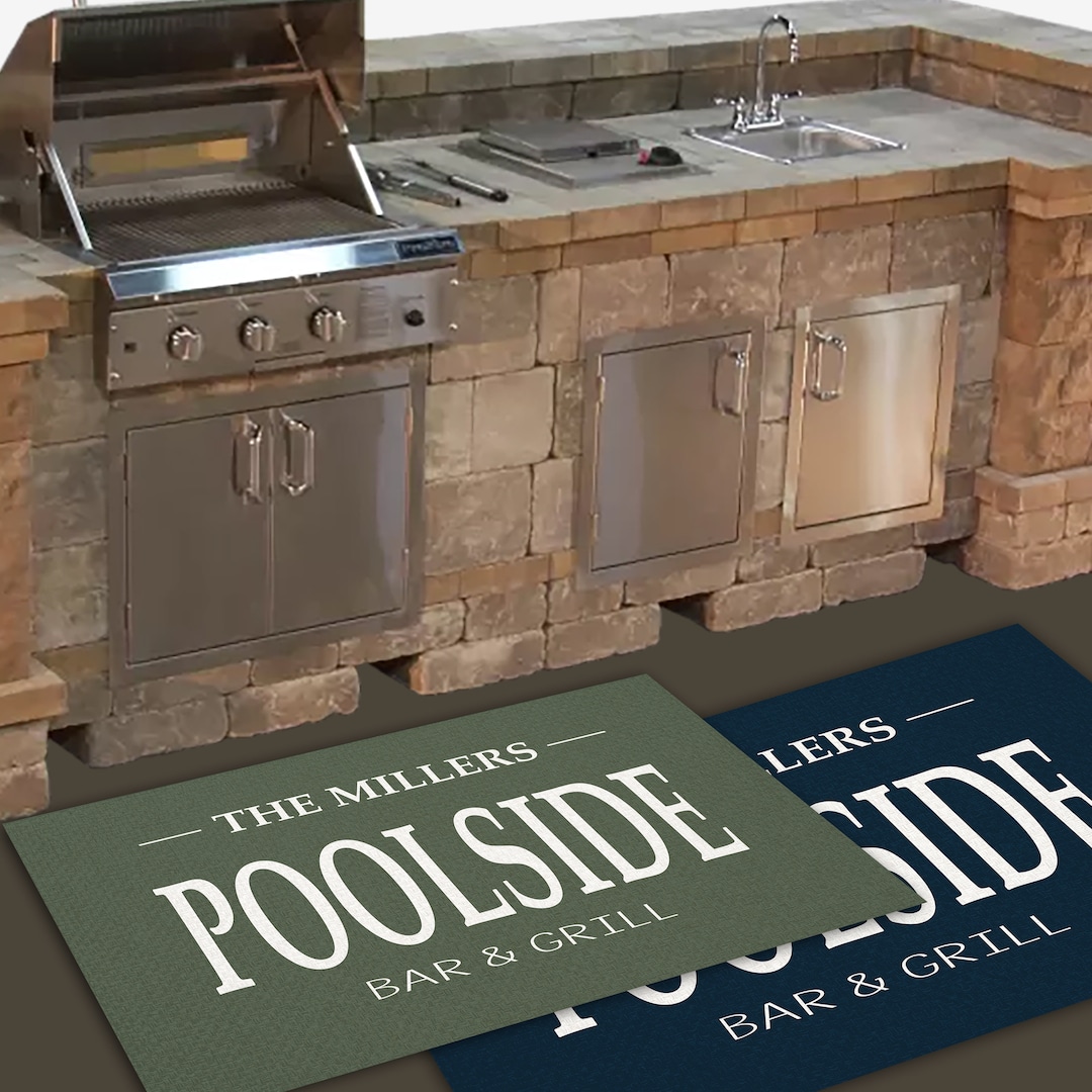 Outdoor Rug Grill & Poolside-customized Grill Mat- Personalized Outdoor ...