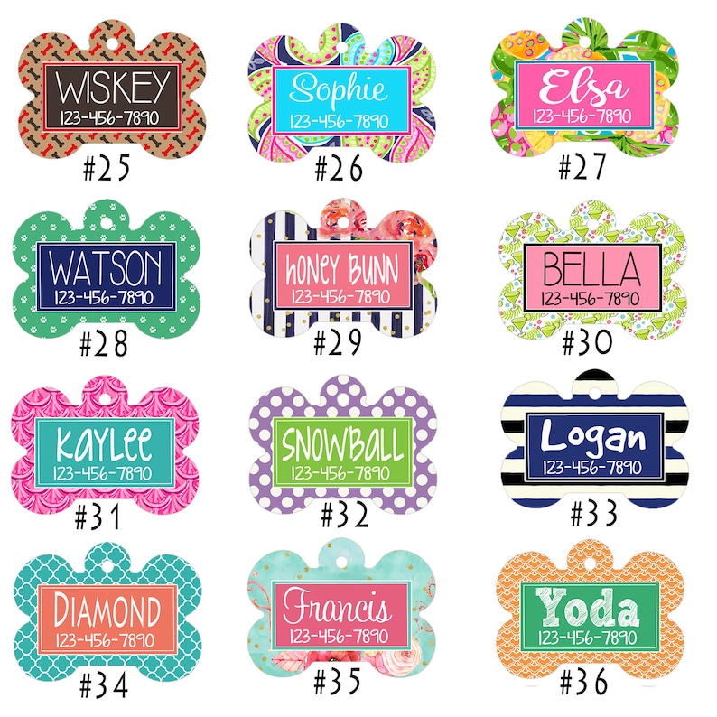 Pet ID Tag-new Large Pet Tag 2x 1.25bone Tag. - Etsy