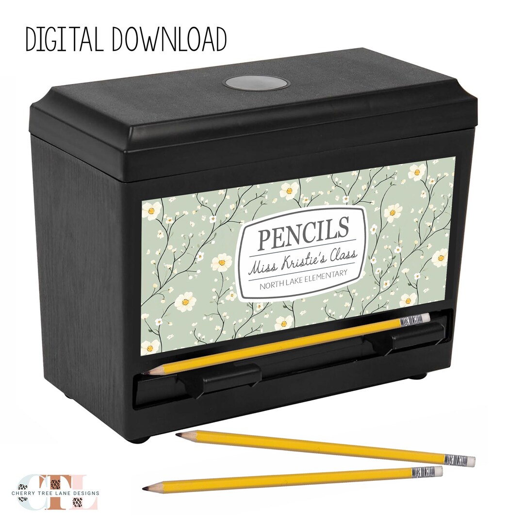 Personalized Teacher Pencil Dispenser Label: Cottagecore Style (digital ...