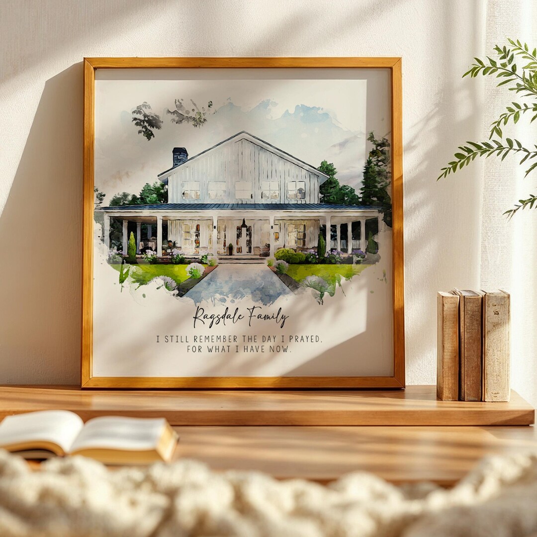 House Portrait, Watercolor House Painting, Housewarming Gift, Realtor ...