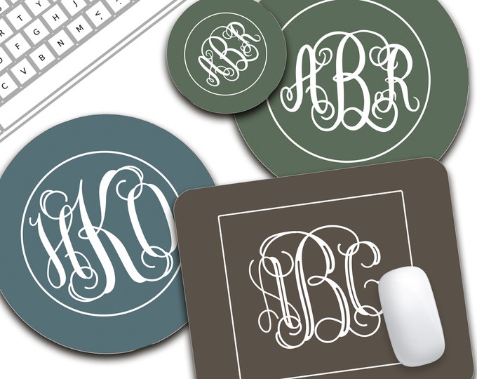 Personalized Gift Monogram Mousepad Monogram Mouse Pad Personalized ...