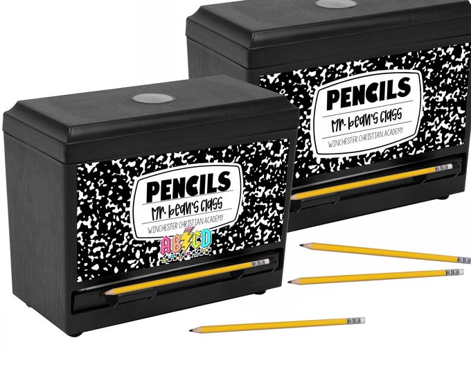 Custom Stainless Steel Pencil Dispenser With Vinyl Decal, Personalized ...