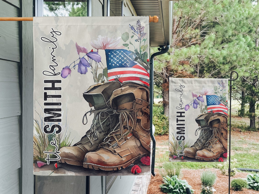 Personalized Military Garden Flag, Army Family Flag, Support Our Troops, Basic Training ...