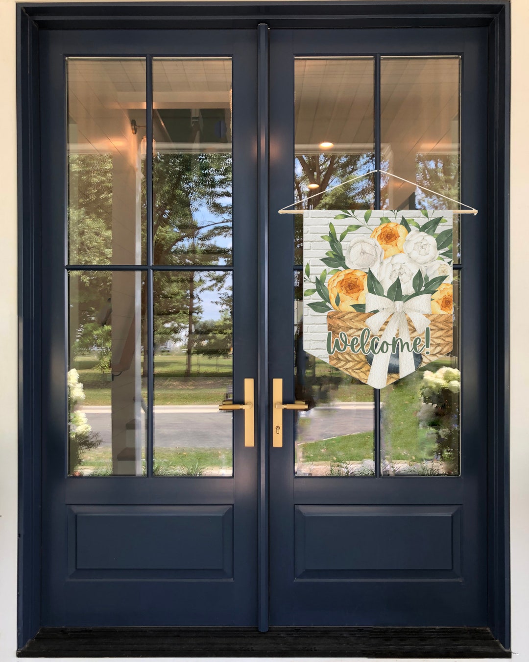 Spring Front Door Hanger, Personalized Farmhouse Decor, Personalized ...