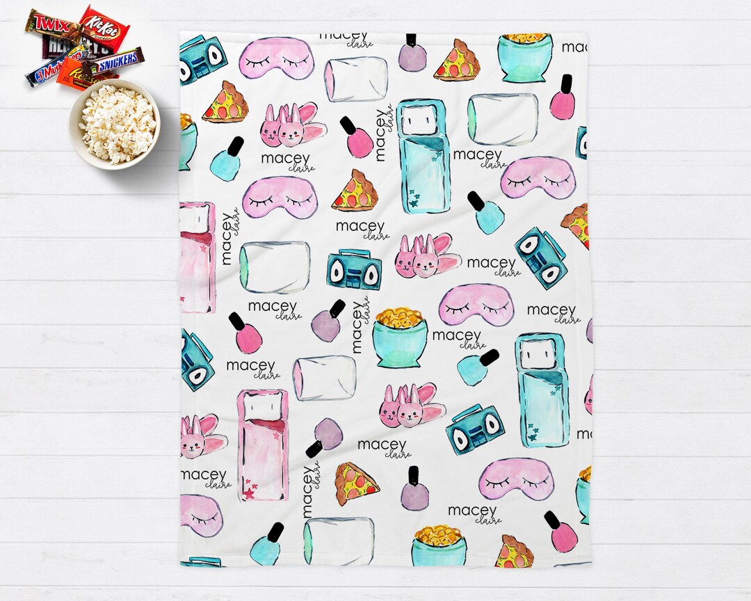 Personalized Sleepover Blanket Plush Kids Blanket Slumber - Etsy