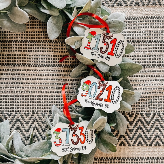 Custom Zip Code Ornament-personalized With Your Zip Code-city - Etsy