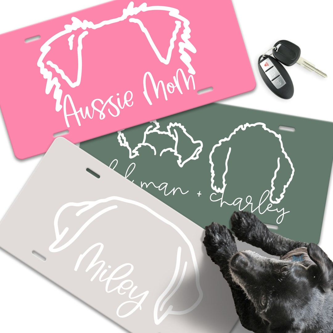 Personalized Dog Breed Car Tag: Custom Monogram License Plate - Etsy