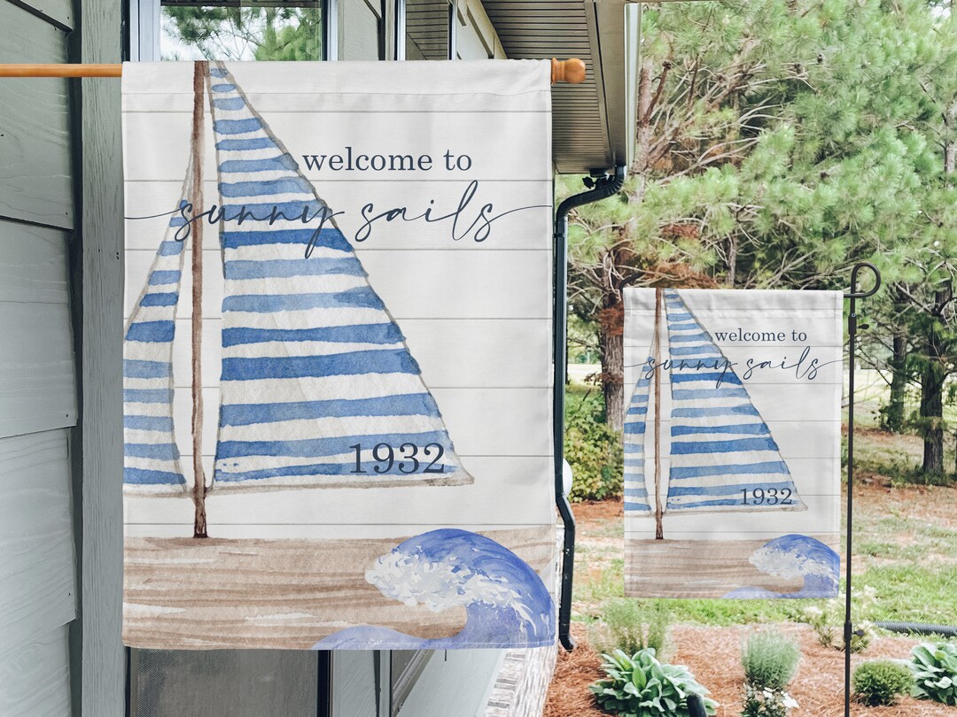 Personalized Beach House Flag, Personalized House Flag, Beach Cottage ...