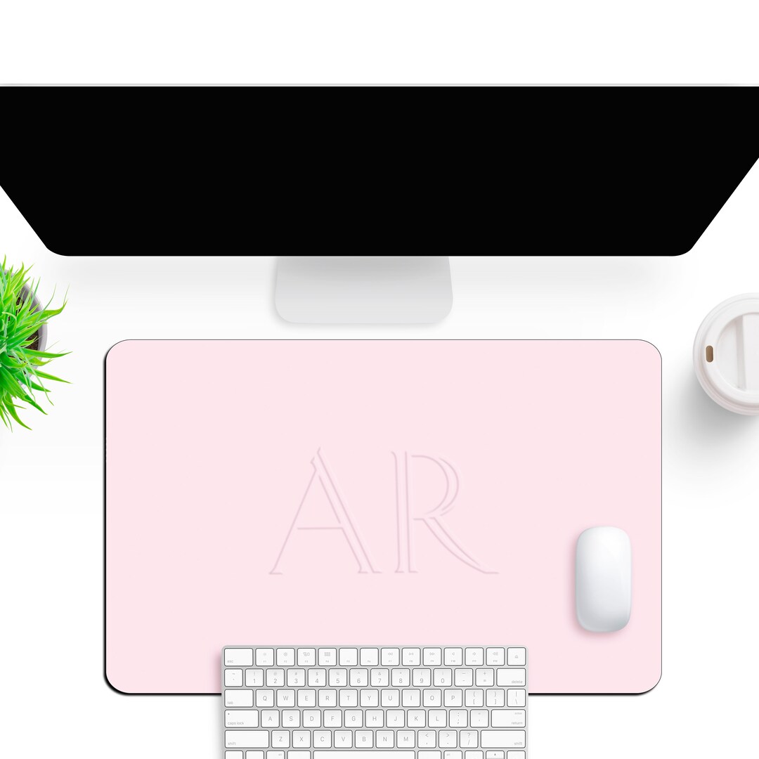 Minimalist Desk Pads With Faux Embossed Initials-monogrammed Desk Pad ...