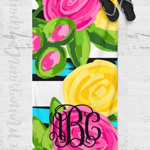 Personalized Beach Towel Preppy Beach Towel Personalized - Etsy