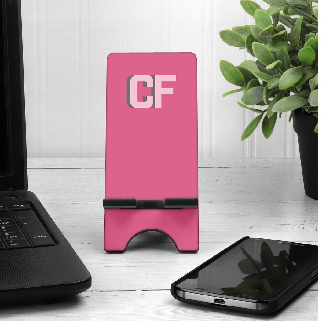 Minimalist Cell Phone Stand Monogrammed Phone Stand Custom - Etsy